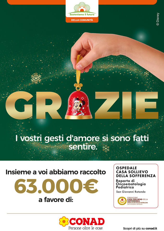 Conad Adriatico raccoglie 63.000 € a sostegno del reparto di ...